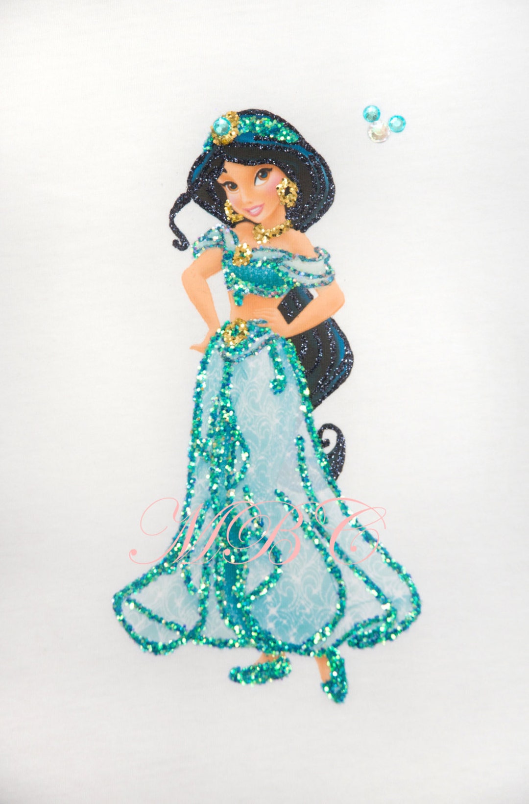 Disney Princess Jasmine Fabric Painted & Glittered Tank Top, Sweatshirt ...