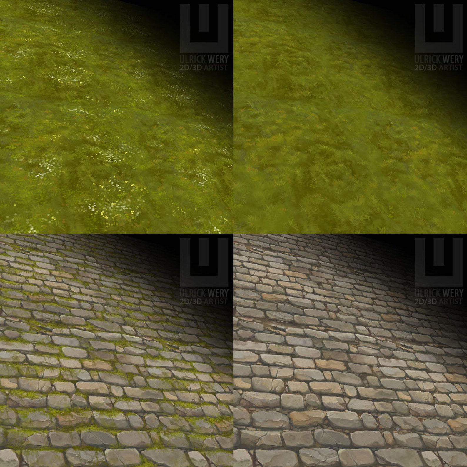 Textures - Hand Painted Grass Town Pack 01 - Etsy