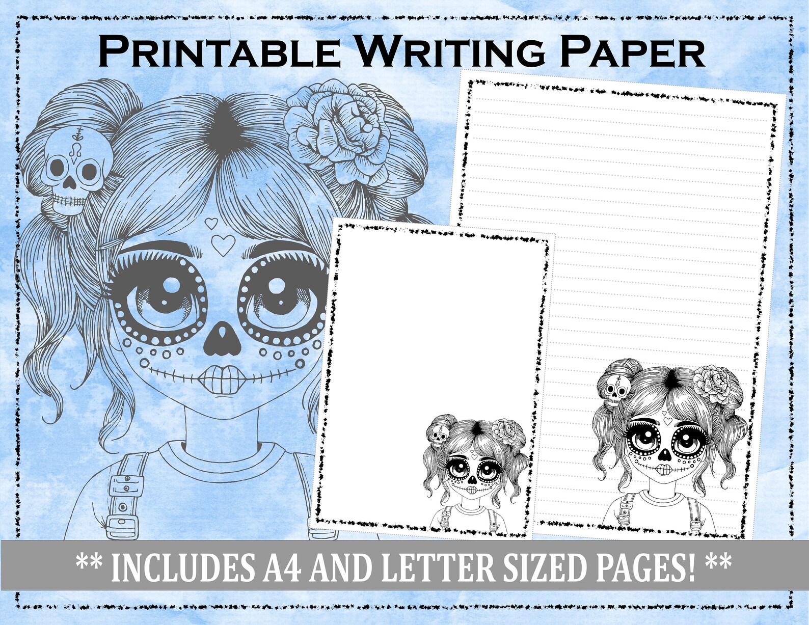 Printable Writing Paper Letter Writing Journal Paper Unlined and Lined ...
