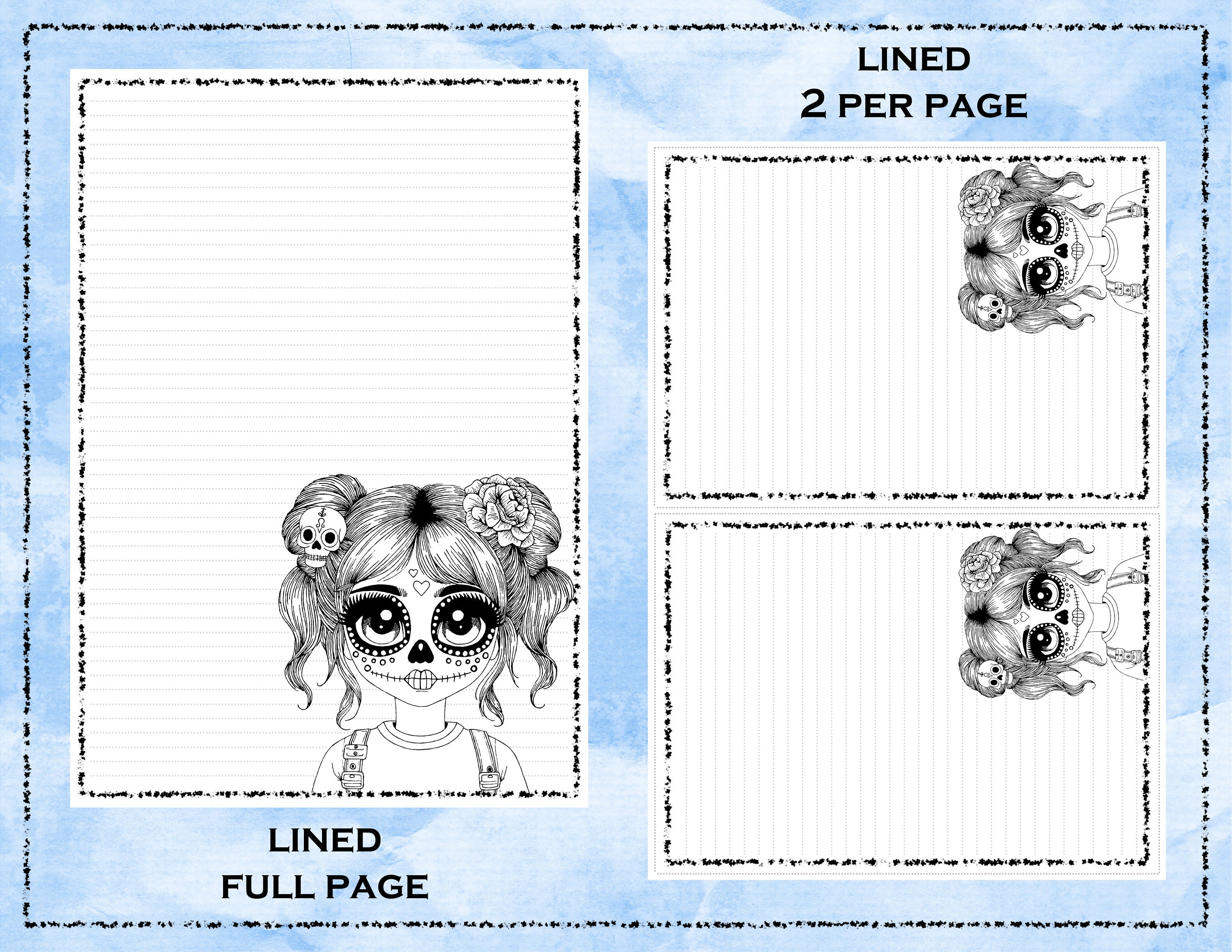 Printable Writing Paper Letter Writing Journal Paper Unlined and Lined ...