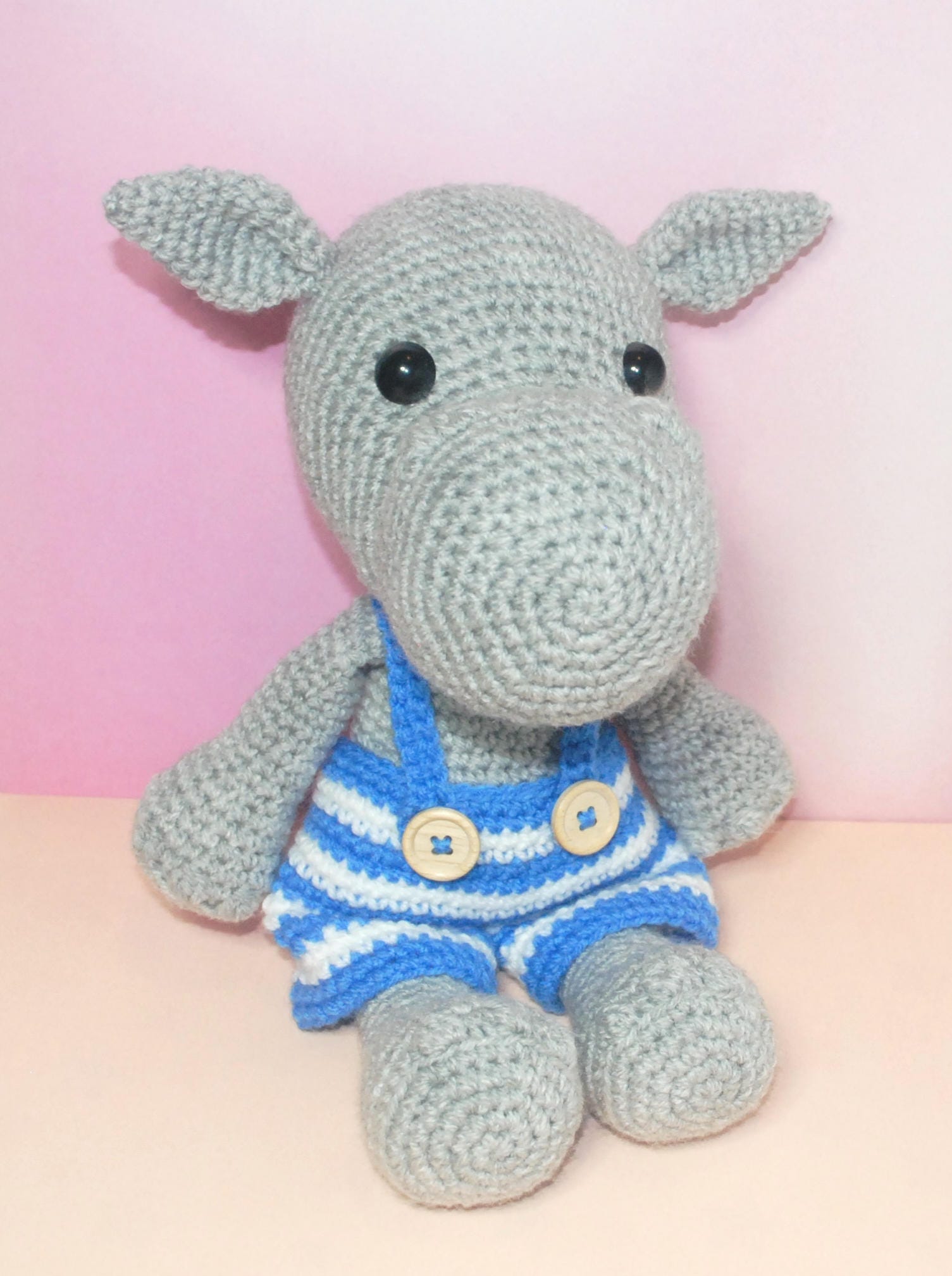PDF - Hippo Crochet Pattern, Hippo Amigurumi, Amigurumi Pattern, Hippo ...