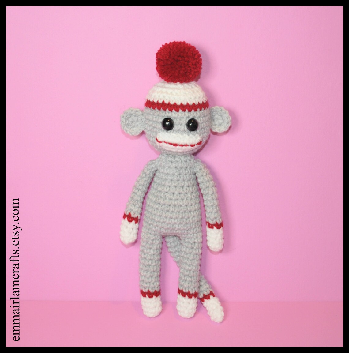 Mini Sock Monkey Crochet Pattern Sock Monkey Amigurumi | Etsy