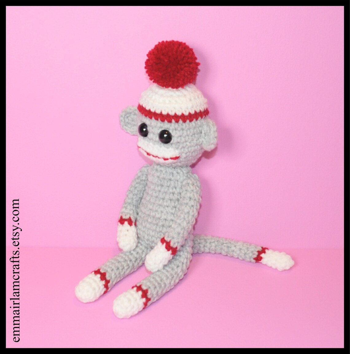 Mini Sock Monkey Crochet Pattern Sock Monkey Amigurumi - Etsy