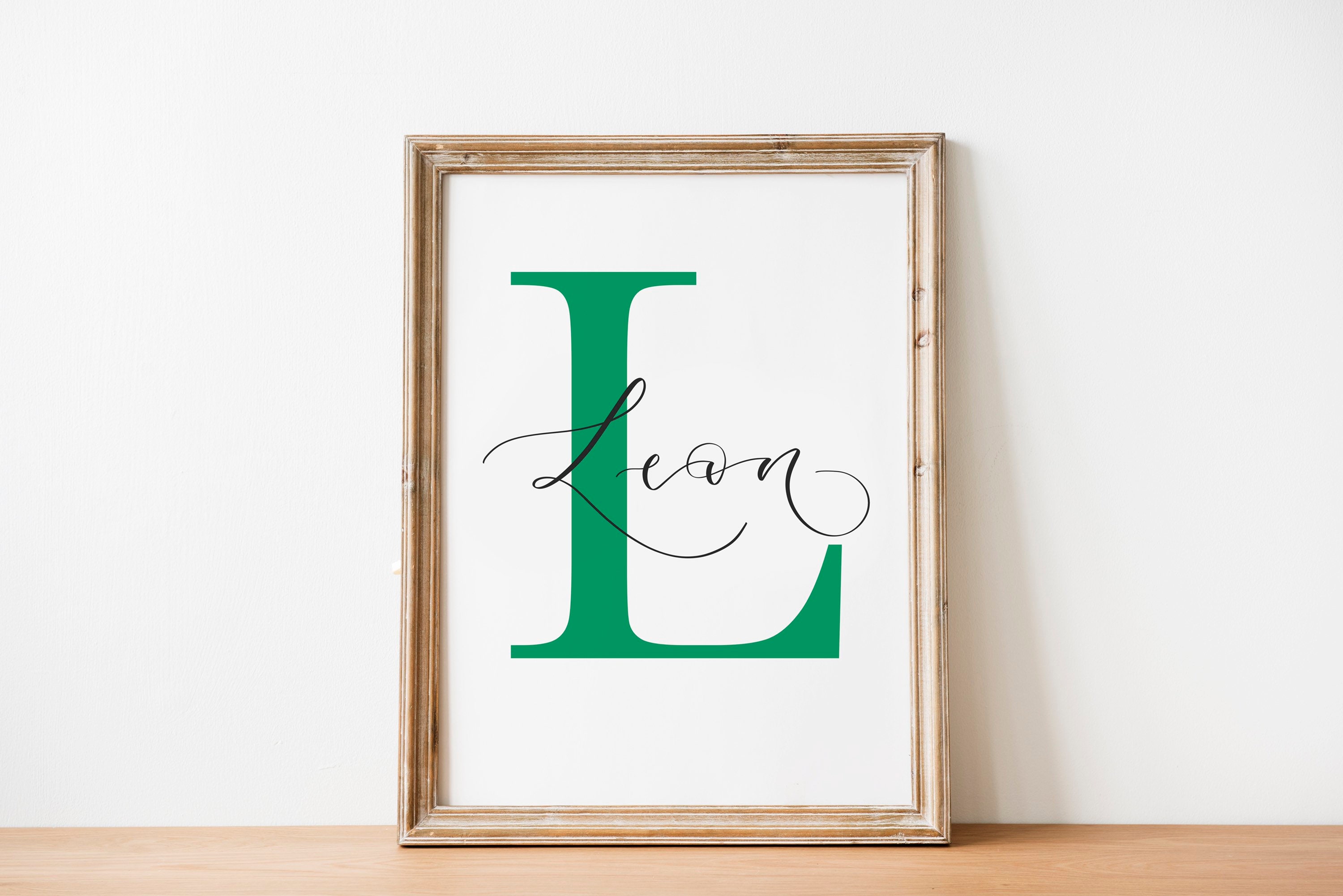 Personalised Name Print - Initial Print With Name in Calligraphy - Etsy UK