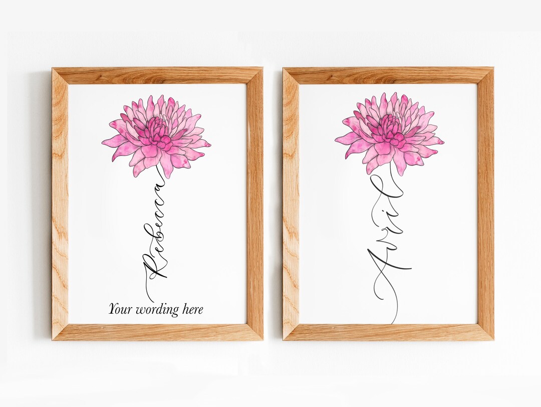 November Birth Flower Print - Chrysanthemum Birth Flower Print | Custom ...