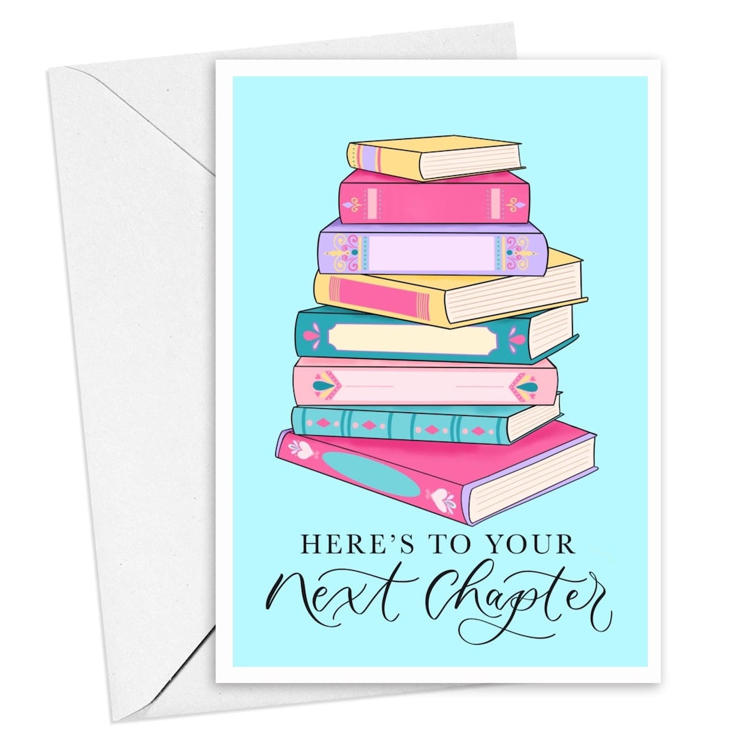 New Chapter Card: Congratulations and New Job Card - Here's to Your New Chapter - Etsy UK