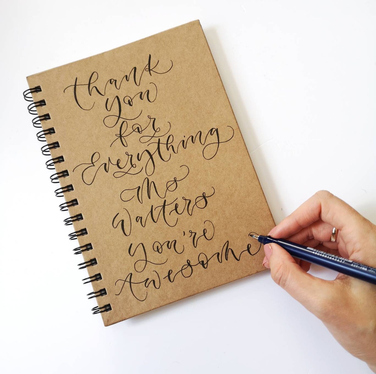 Personalised Notebook With Hand-lettered Calligraphy A5 | Etsy