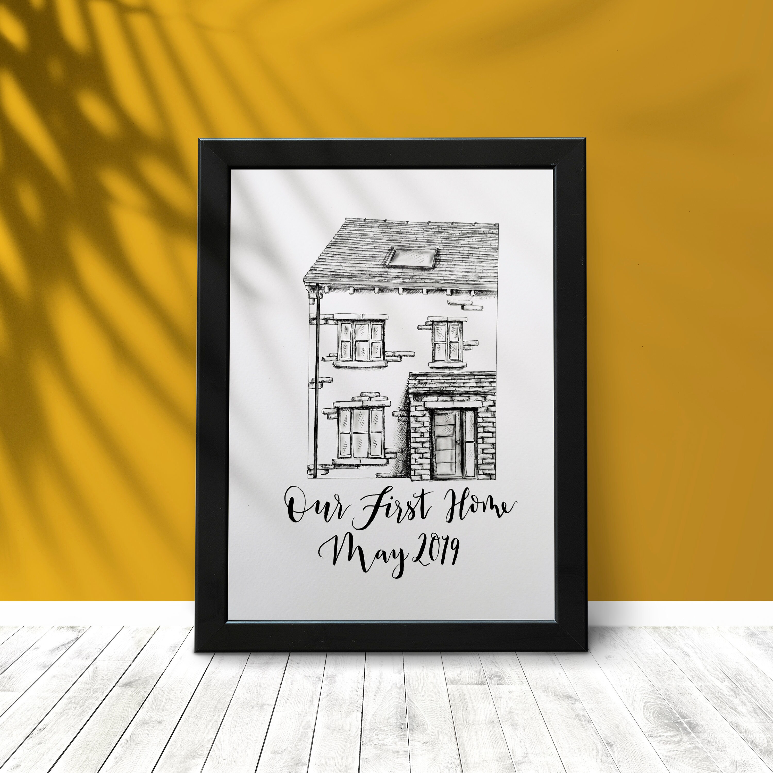 House drawing personalised with calligraphy House | Etsy