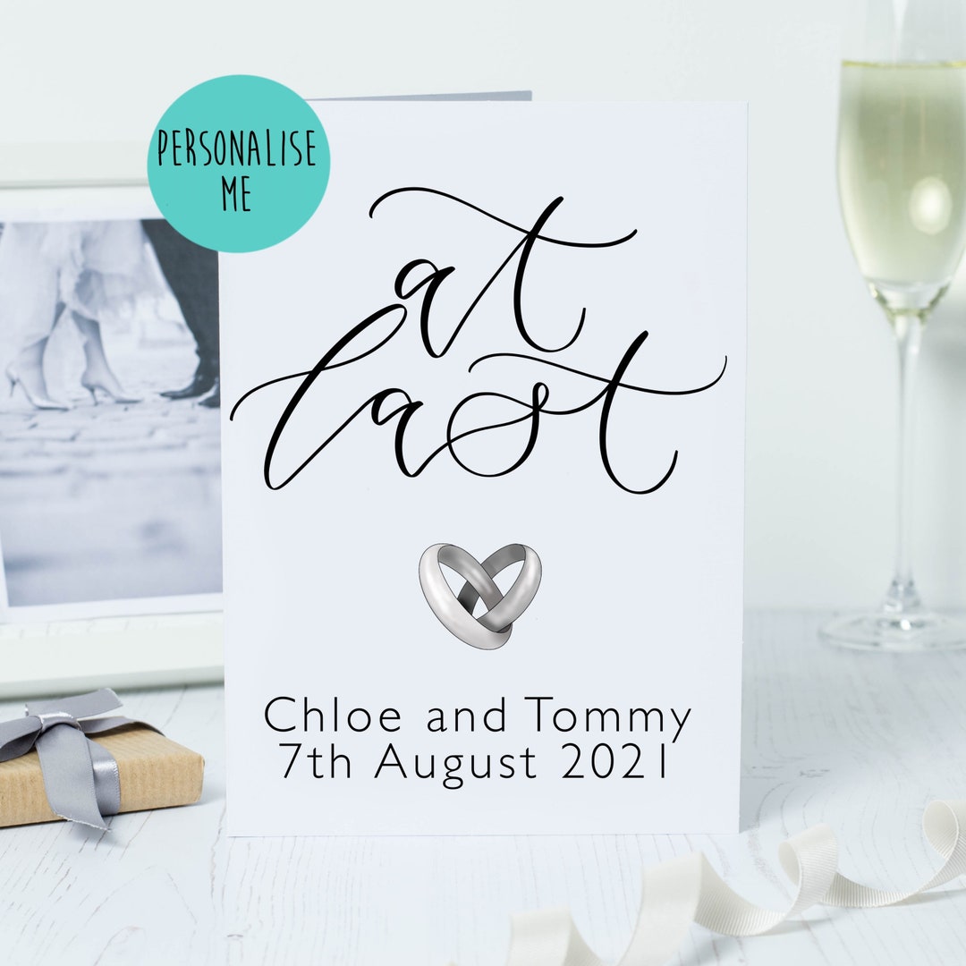 Personalised Wedding Card - at Last Wedding Card - Etsy