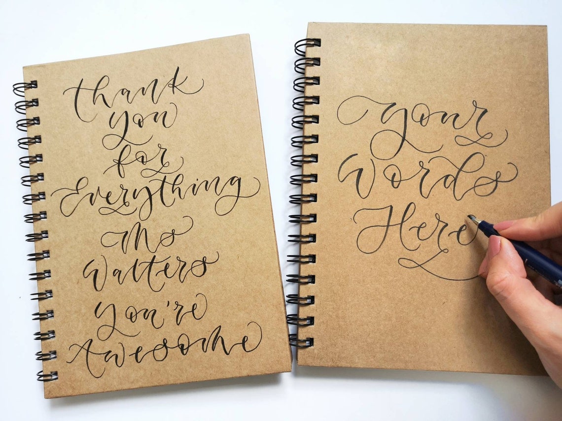 Personalised Notebook With Hand-lettered Calligraphy A5 | Etsy