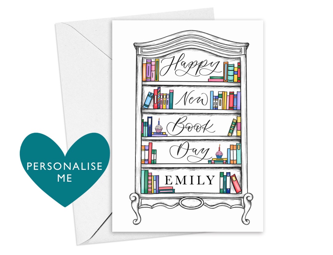 Book Lover Birthday Card - Happy New Book Day - Birthday Card for ...
