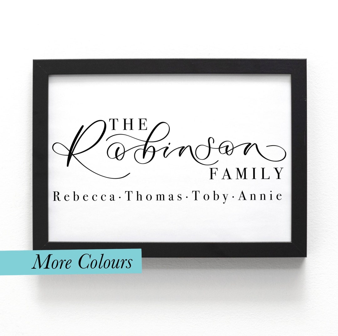 Our Family Personalised Print | Family Name Print | New Home Gift | Our ...