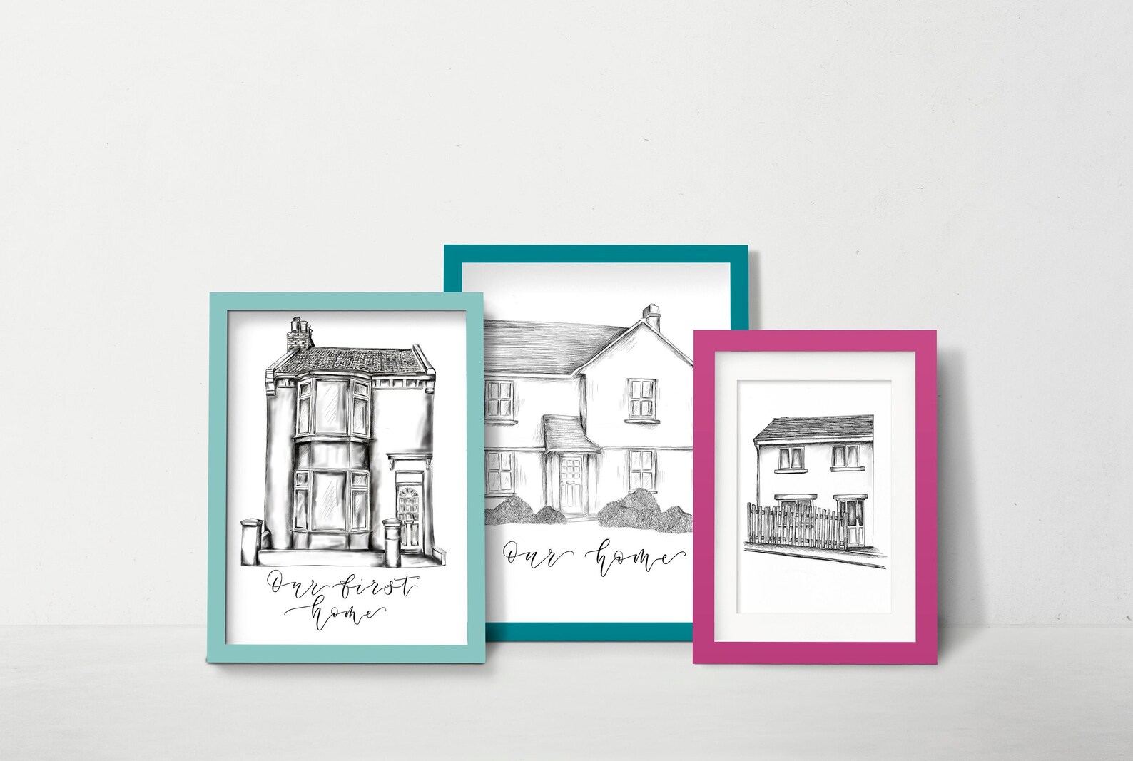 House drawing personalised with calligraphy House | Etsy