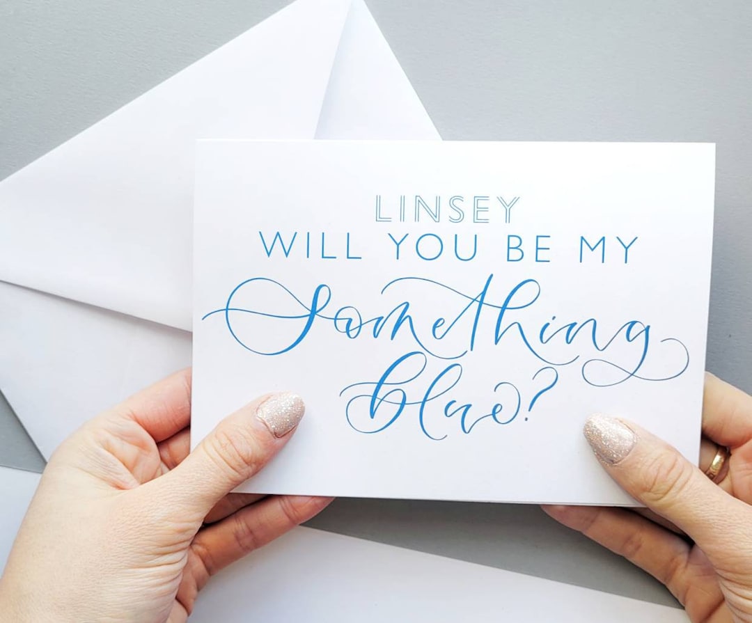 Personalised Will You Be My Something Blue Card - Etsy