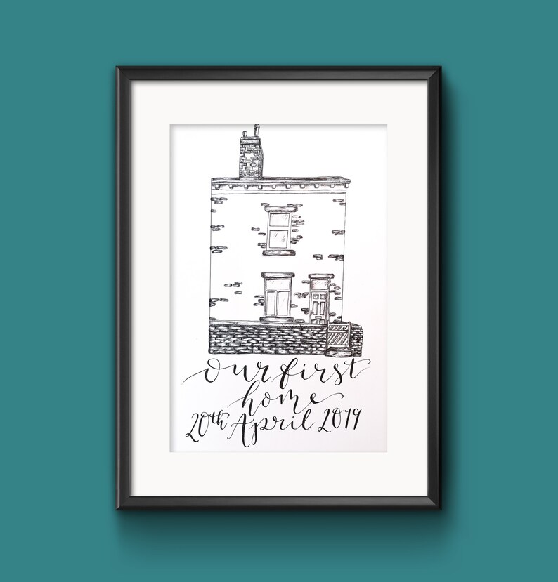 House Drawing Personalised With Calligraphy House - Etsy UK