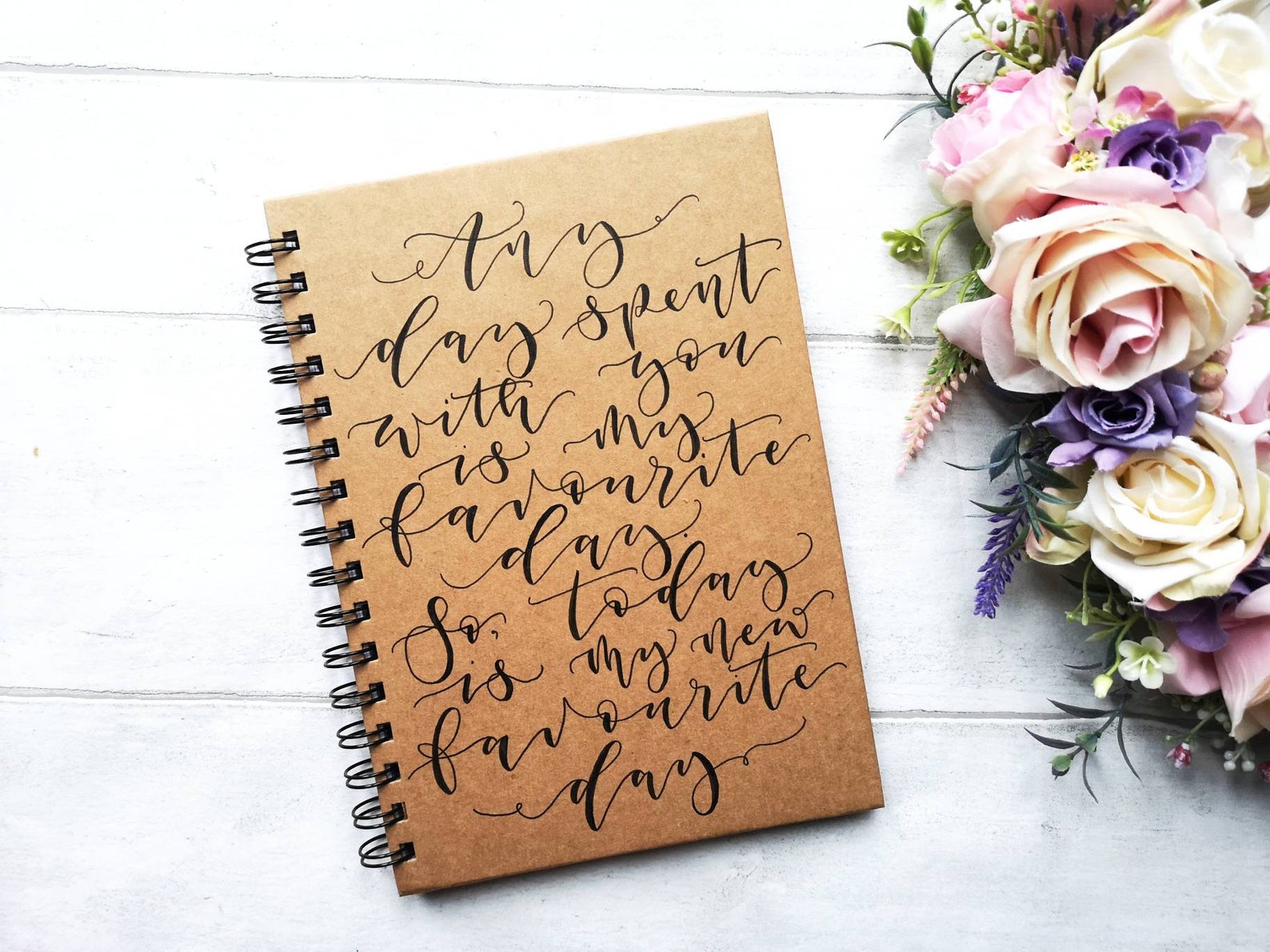 Personalised Notebook With Hand-lettered Calligraphy A5 | Etsy