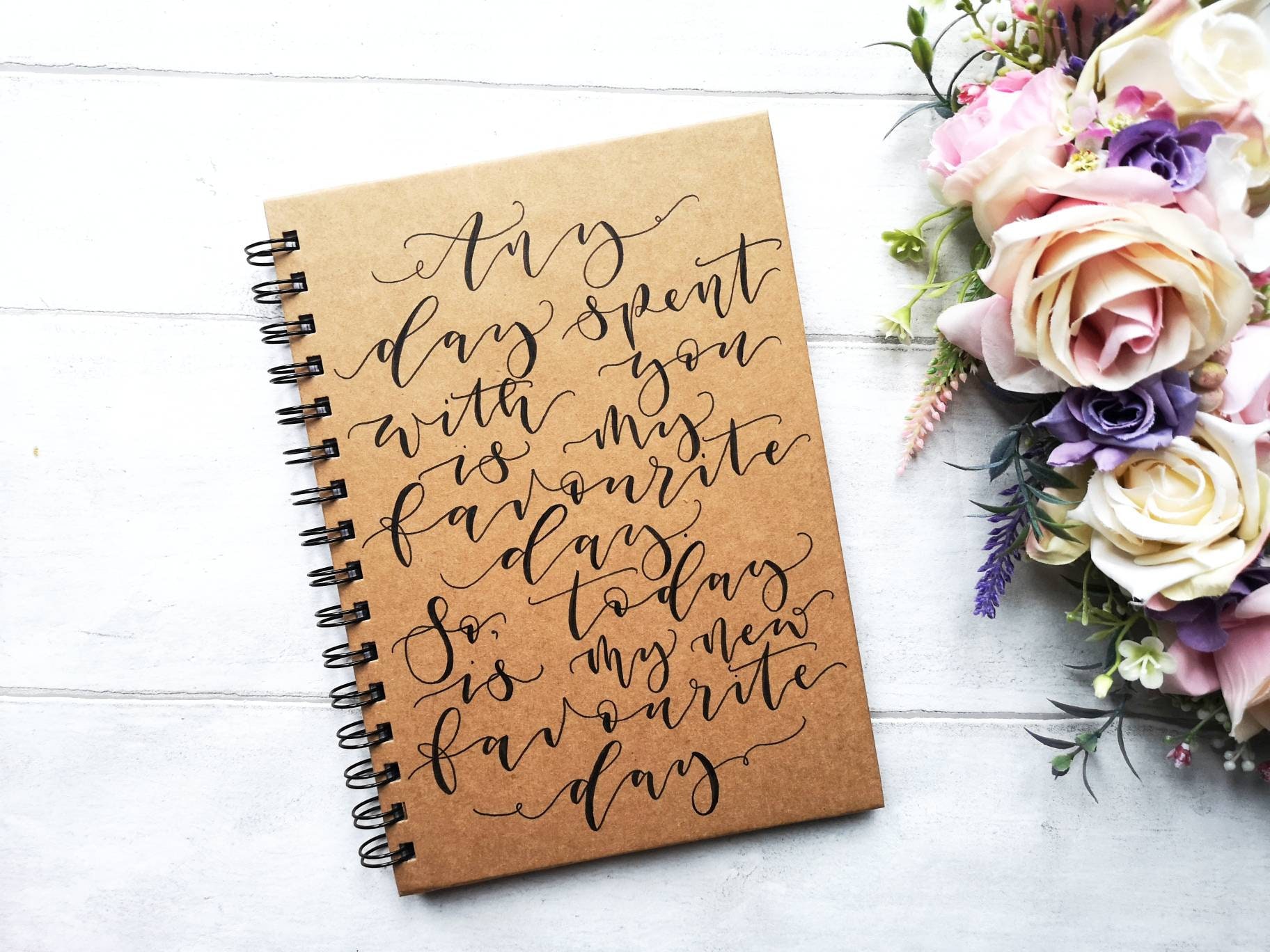 Personalised Notebook With Hand-lettered Calligraphy A5 | Etsy