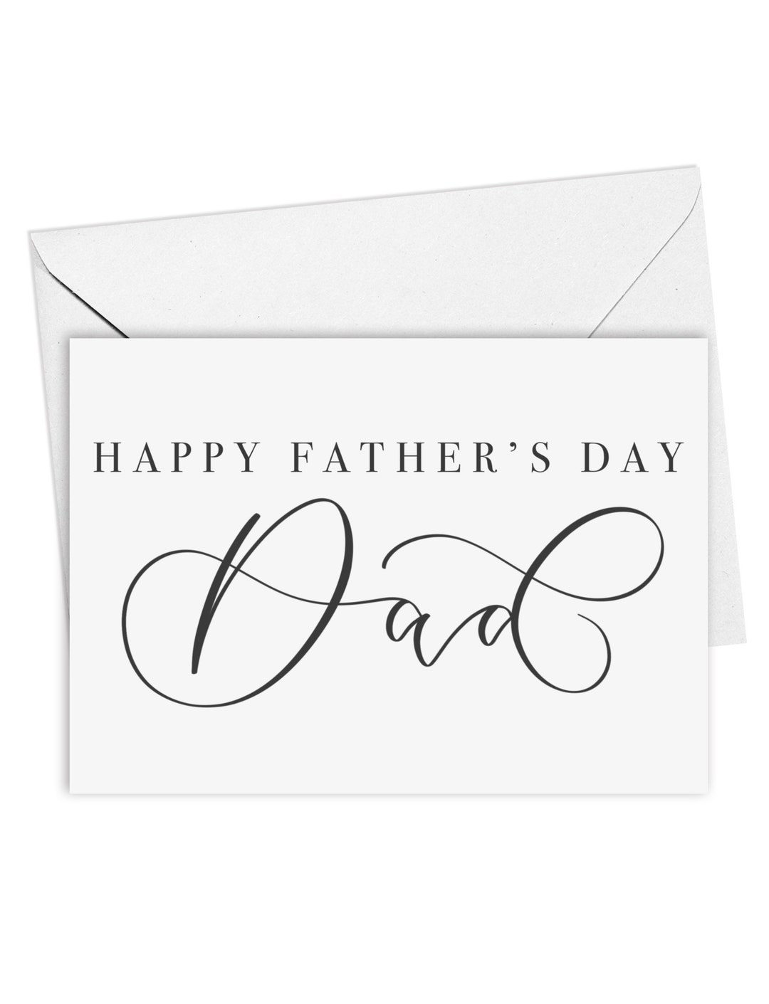 Calligraphy Father's Day Card: Simple Recycled Card for Dad - Etsy