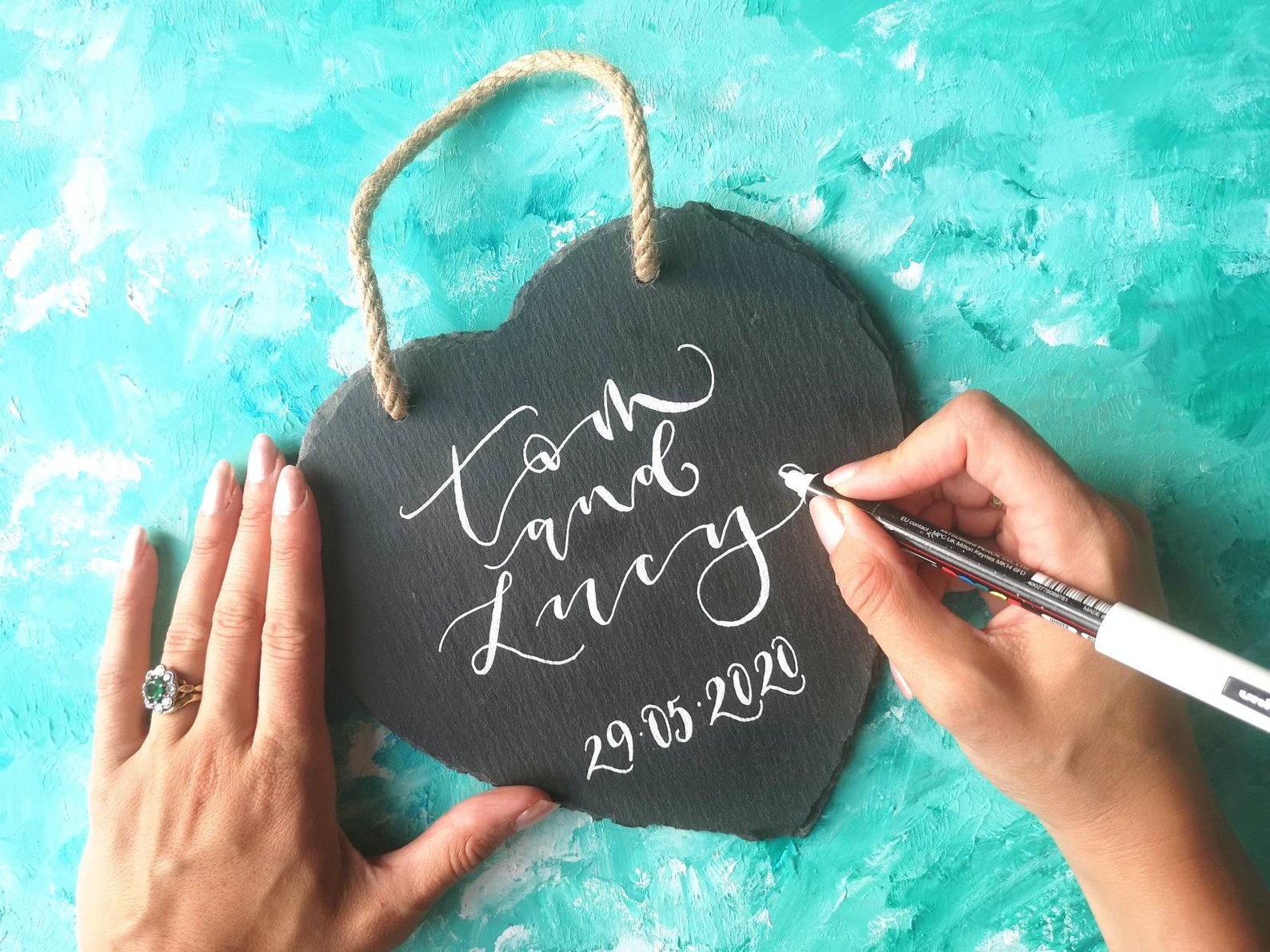 Personalised Large Slate Sign Decorated With Hand-lettered | Etsy UK