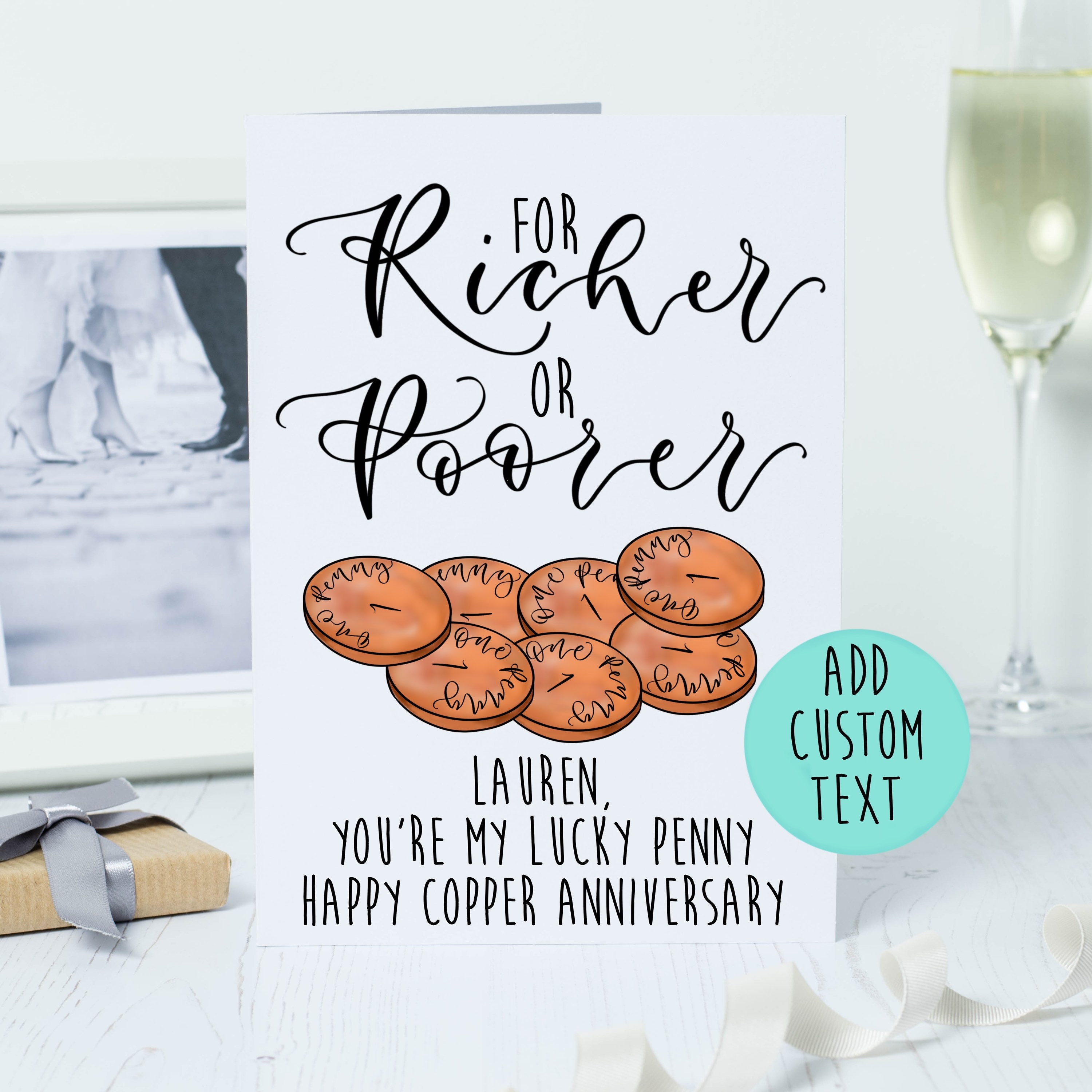 Copper Anniversary Card - 9th Anniversary Card - 7th Anniversary Card ...