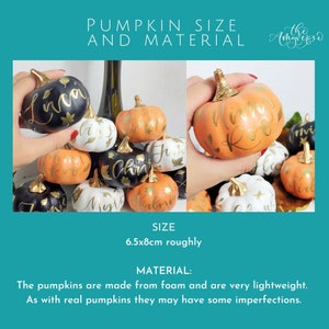 Personalised Pumpkin - Hand-painted Calligraphy Mini Pumpkins - Mini ...
