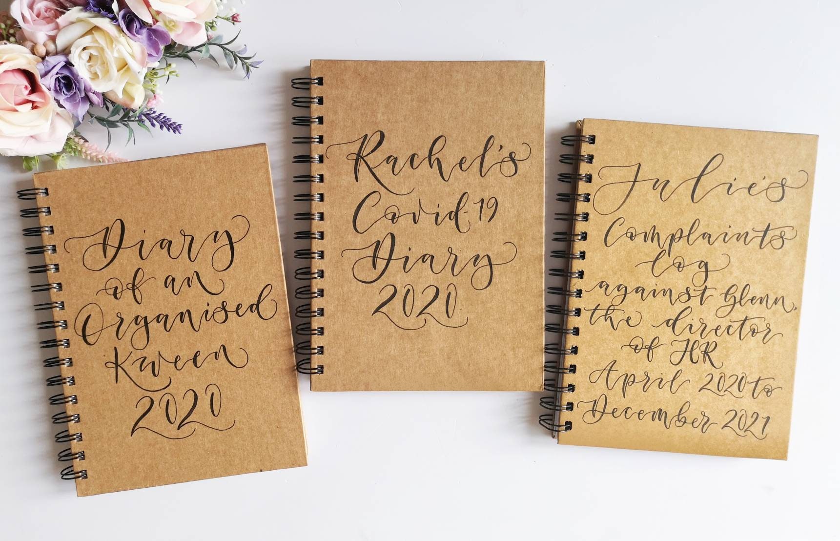 Personalised Notebook With Hand-lettered Calligraphy A5 | Etsy