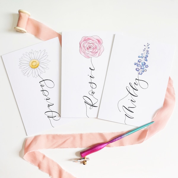 Flower Calligraphy - Etsy