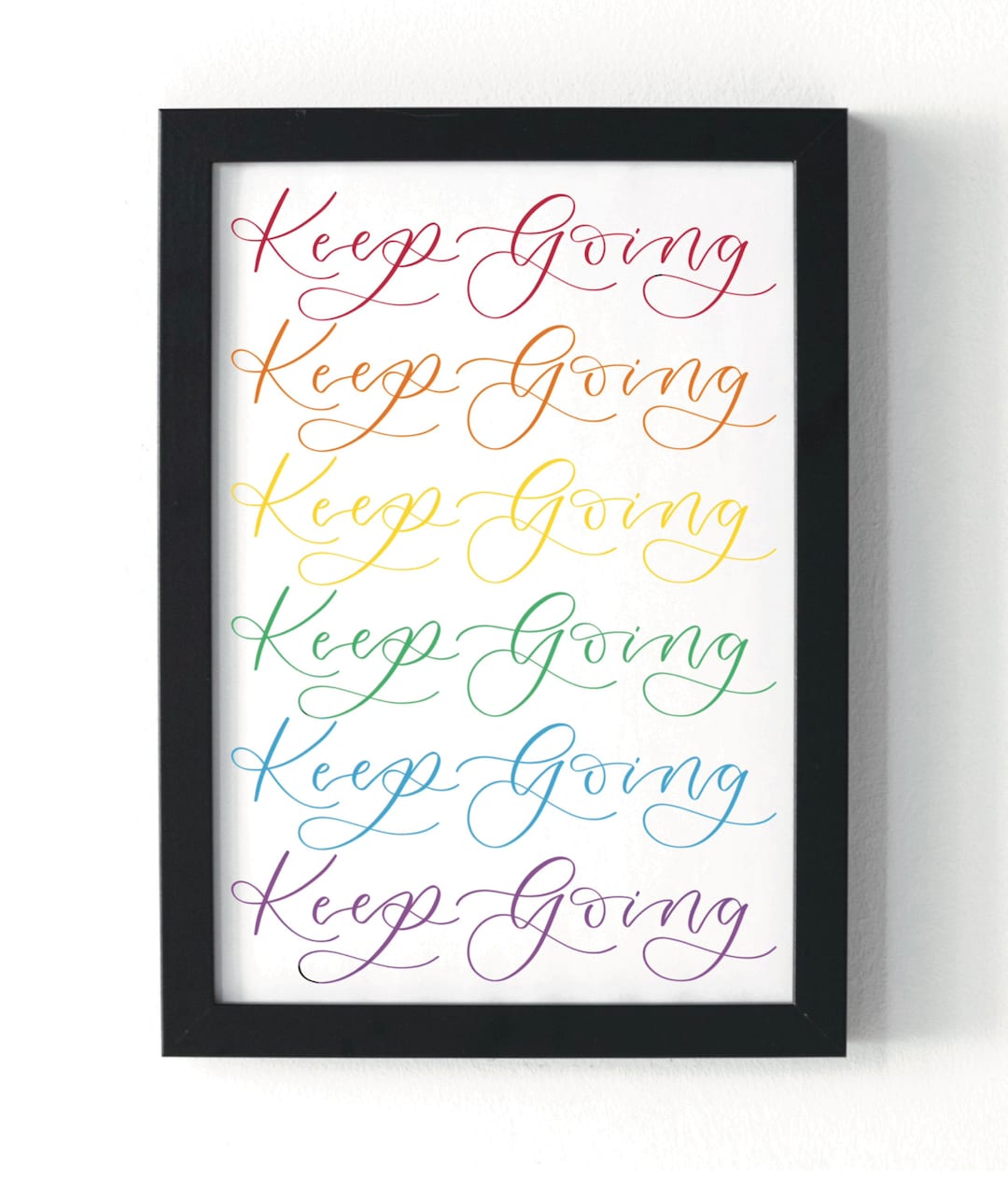 Keep Going Print - Motivational Calligraphy Print - Etsy