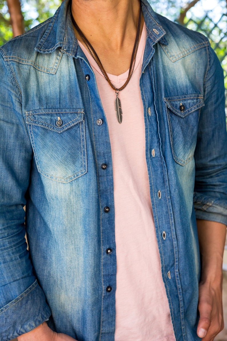 Collana in pelle // Collane da uomo // Collana Boho // Collana - Etsy ...