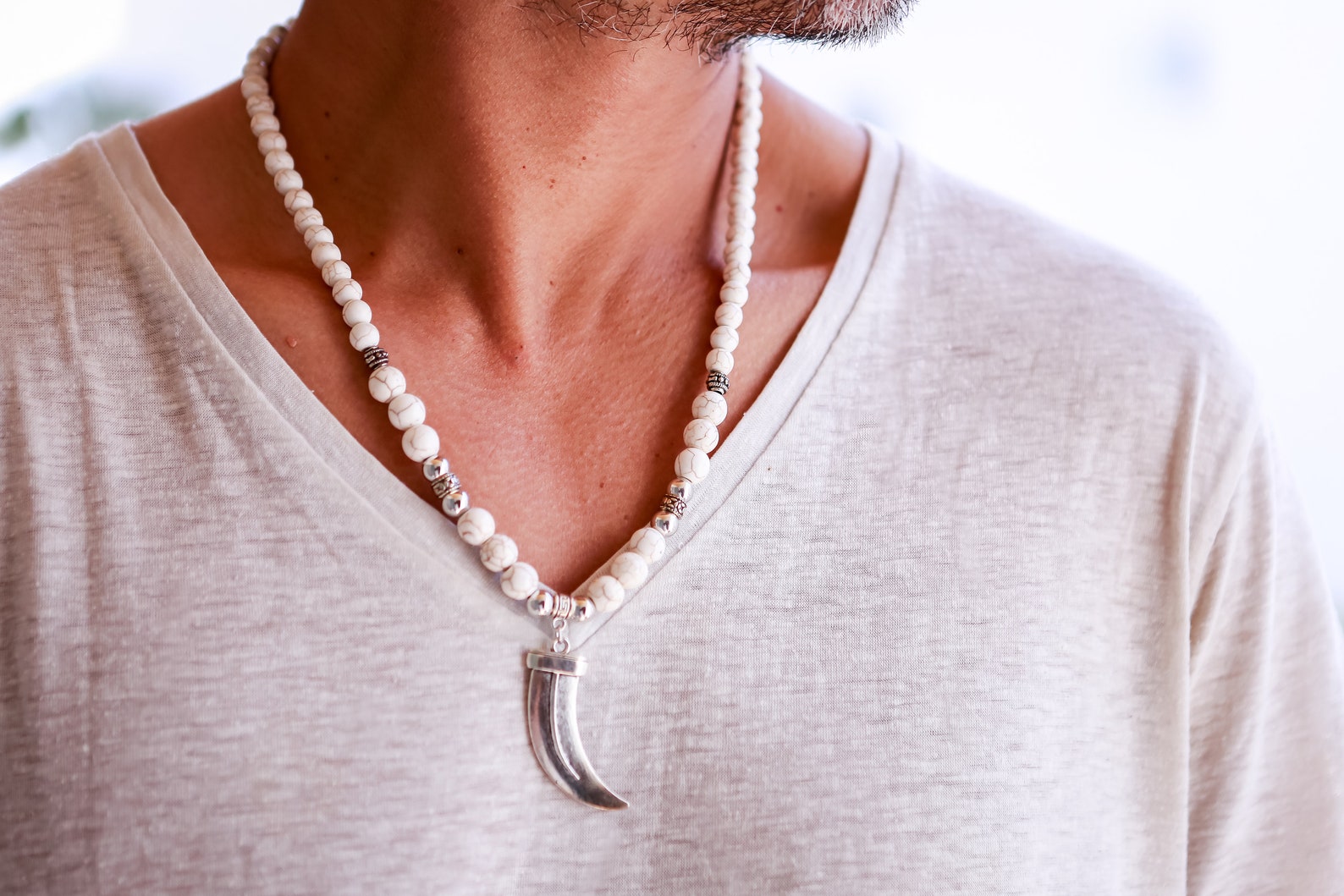 Mens Necklace Tooth Pendant / Mens Jewelry Boho Necklace for | Etsy