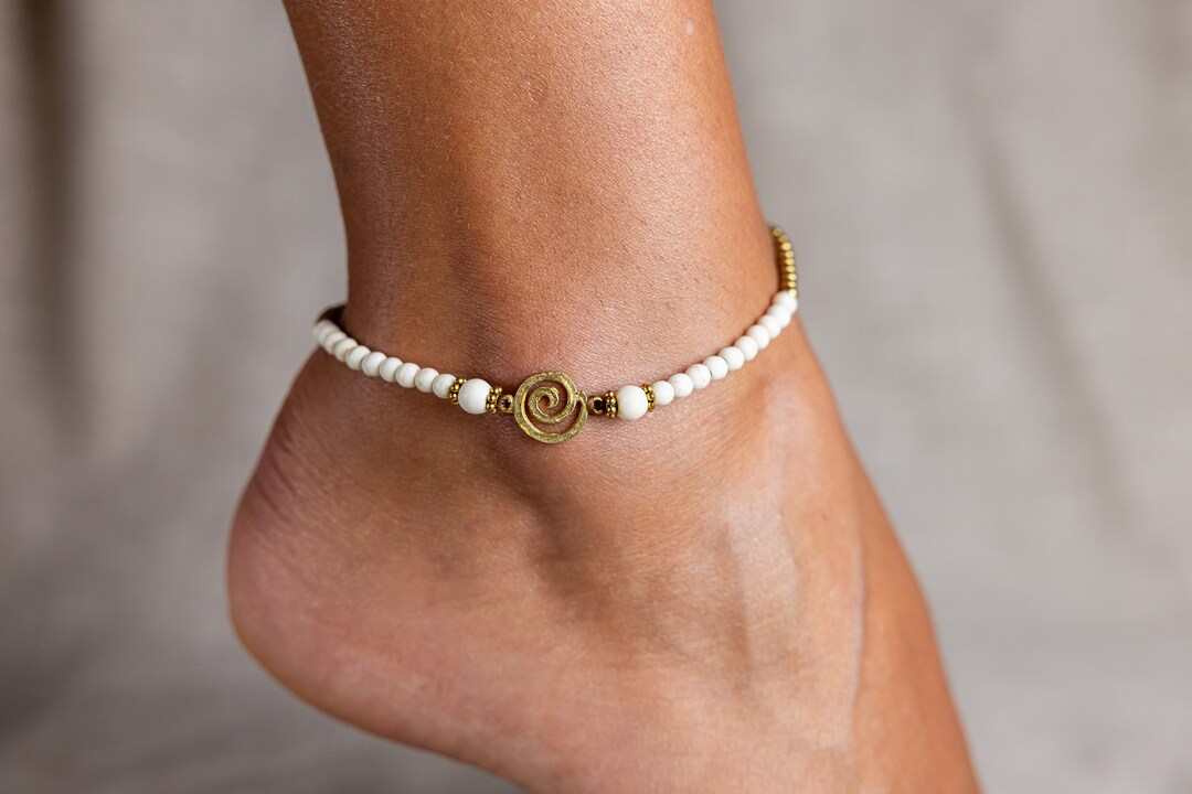 White Anklet // White Anklet for Women // Women Anklet // Women Anklet ...