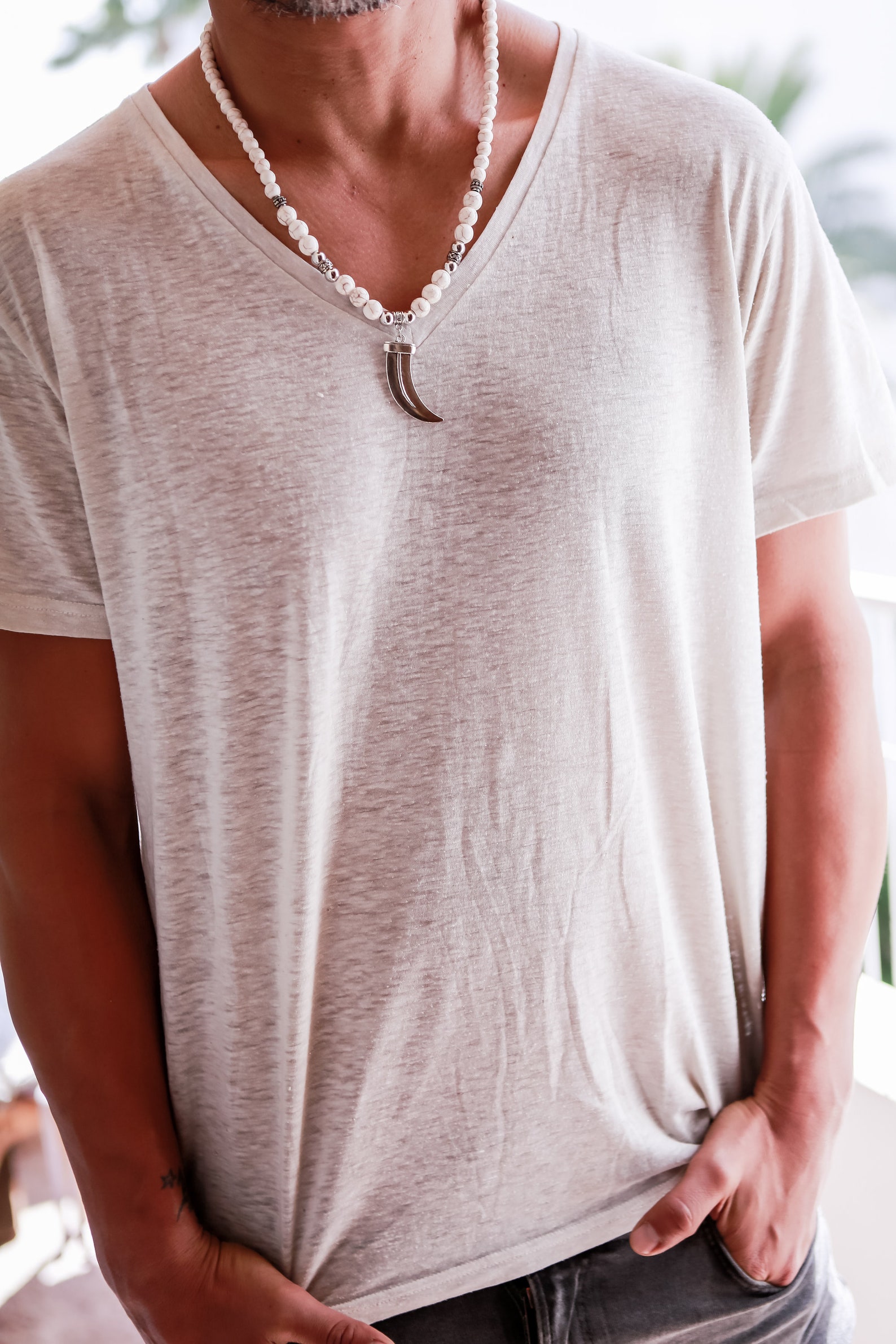 Mens Necklace Tooth Pendant / Mens Jewelry Boho Necklace for | Etsy