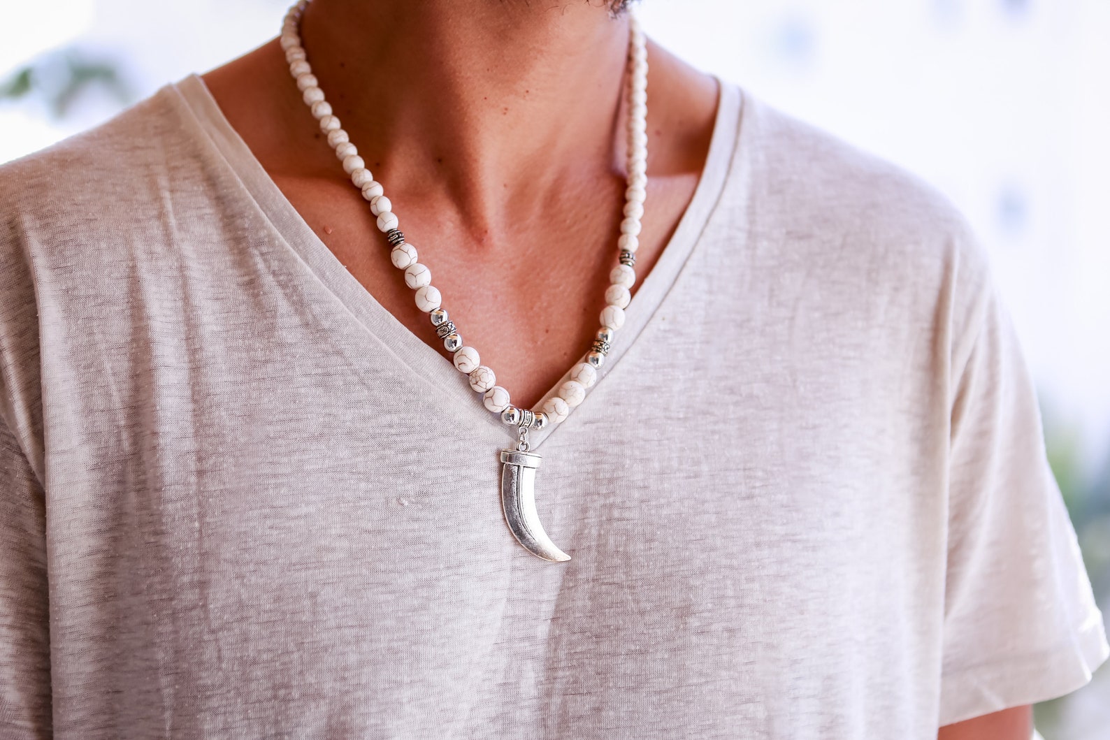 Mens Necklace Tooth Pendant / Mens Jewelry Boho Necklace for | Etsy