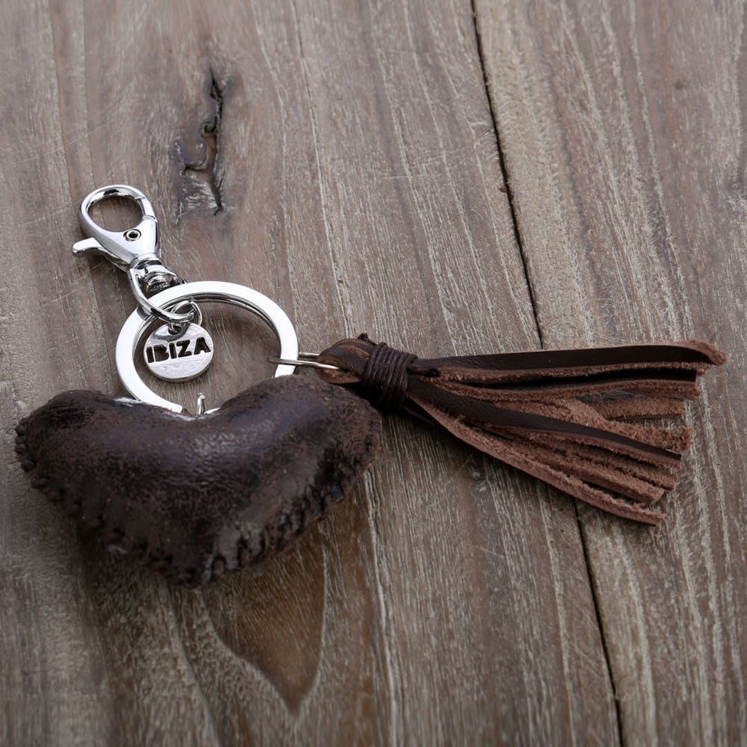 Leather Keychain // Leather Key Holder // Leather Keyring // Tassel Key ...