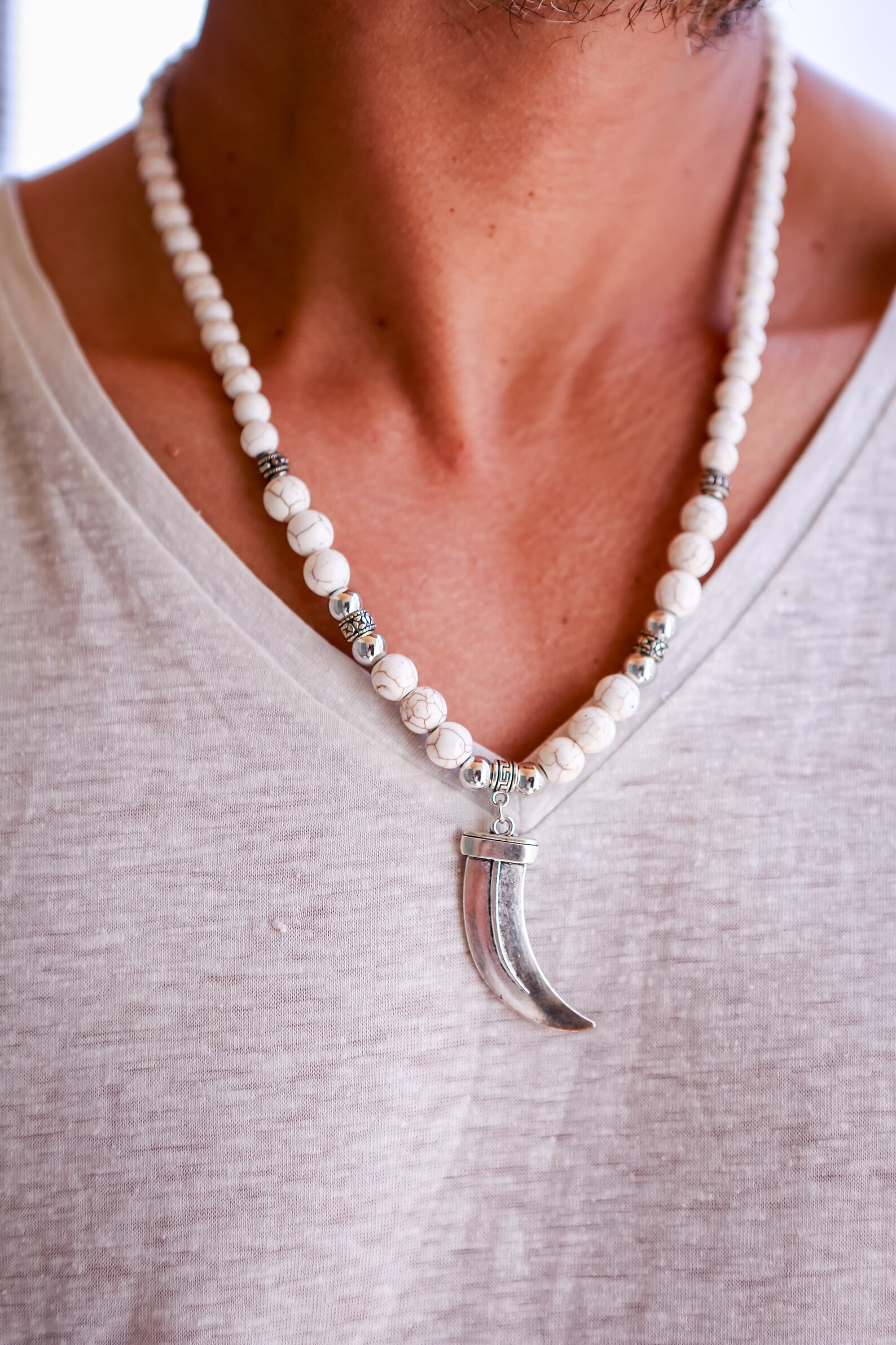 Mens Necklace Tooth Pendant / Mens Jewelry Boho Necklace for | Etsy