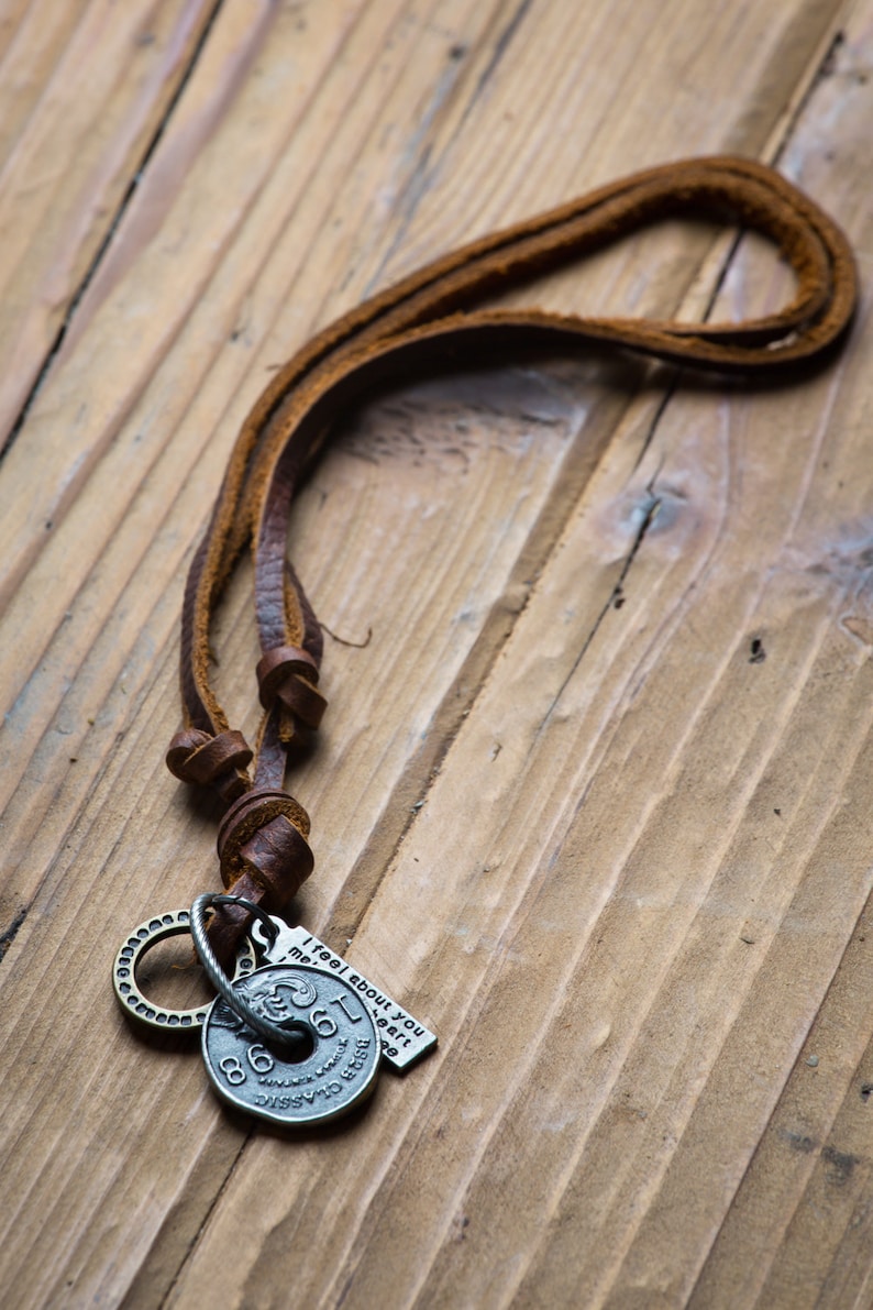 Man Leather Necklace // Leather Necklace for Man // Man - Etsy