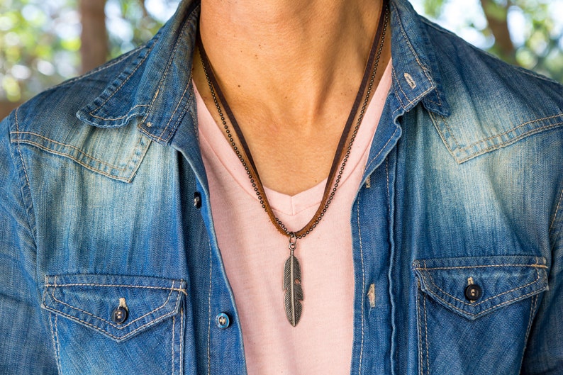 Collana in pelle // Collane da uomo // Collana Boho // Collana - Etsy ...