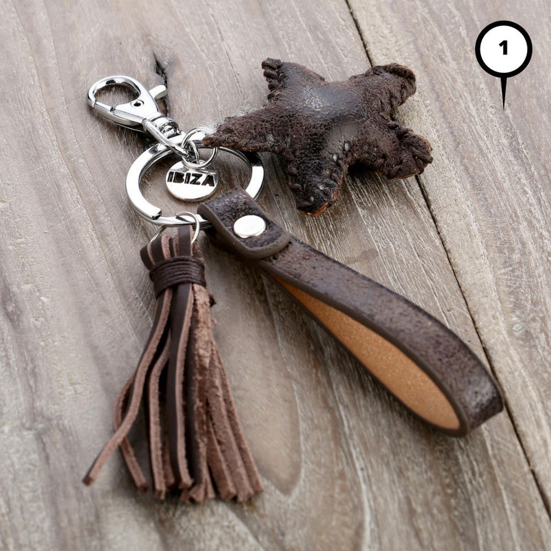 Tassel Keychain // Leather Bag Charm // Tassel Bag Charm // Leather ...