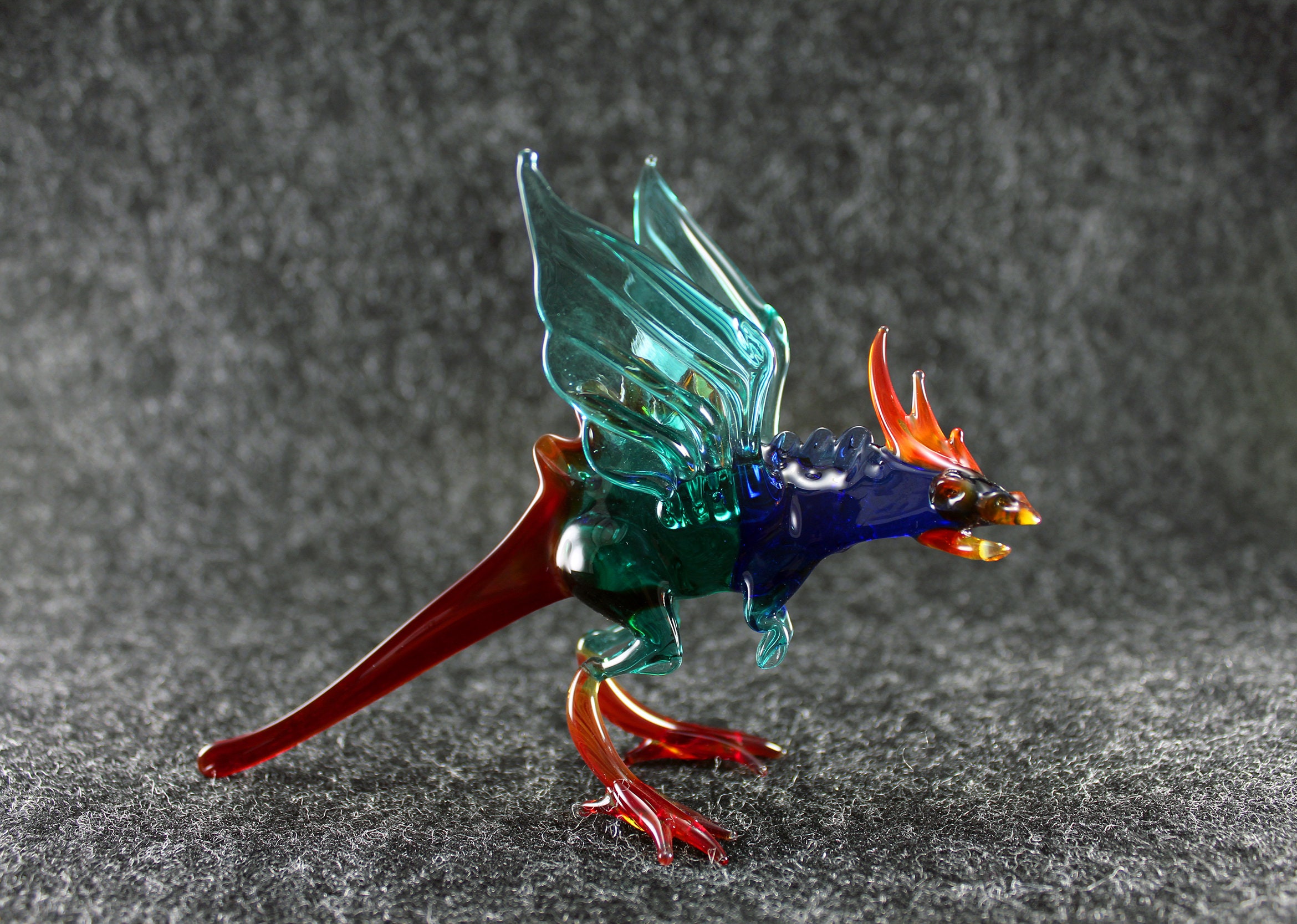 Glass dragon art glass home decor dragon glass fused | Etsy