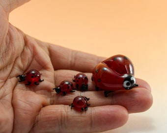 2.2 Inch Glass Ladybug Figurines Blown Dollhouse Ladybug | Etsy