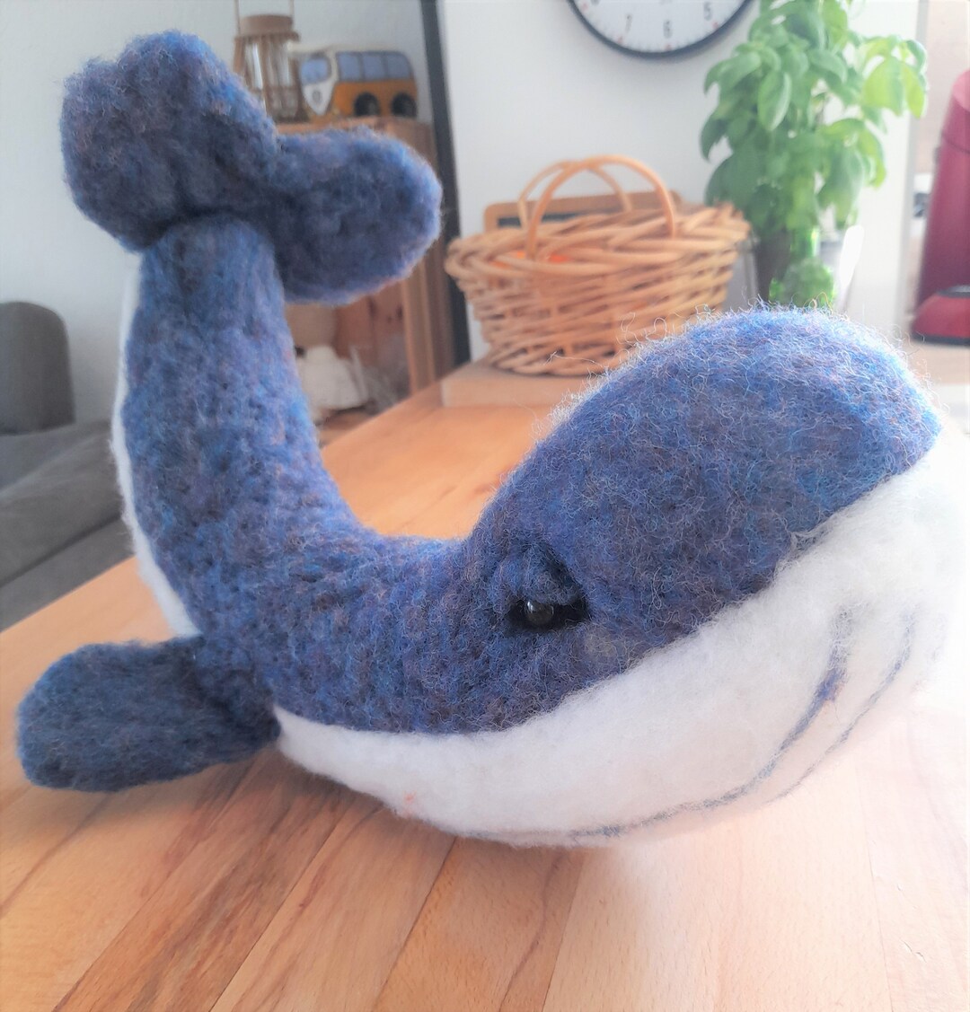 Moby the Blue Whale, Needlefelt Whale, Felted Whale, Felted Wool ...