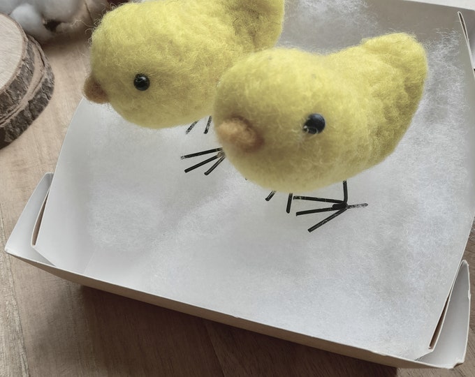 Chick, Needle Felt Chick, Life Sized Yellow Chicks, Faux Taxidermy ...