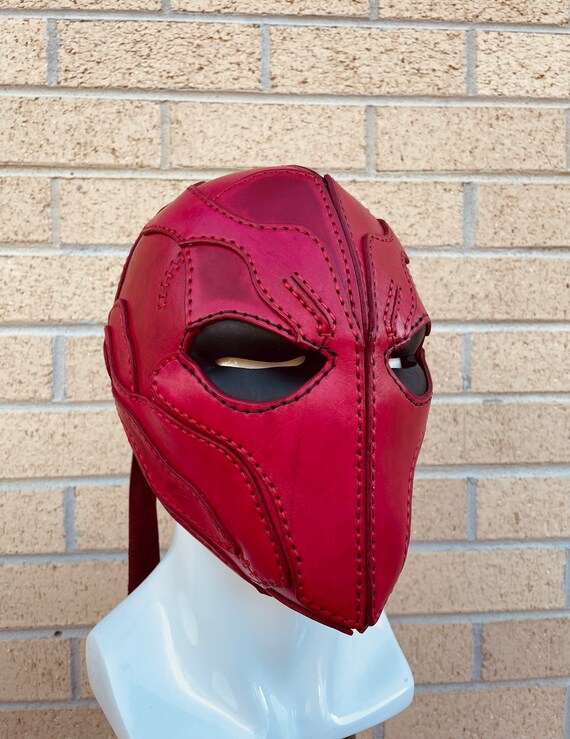 Leather Red Hood Mask made to Order - Etsy