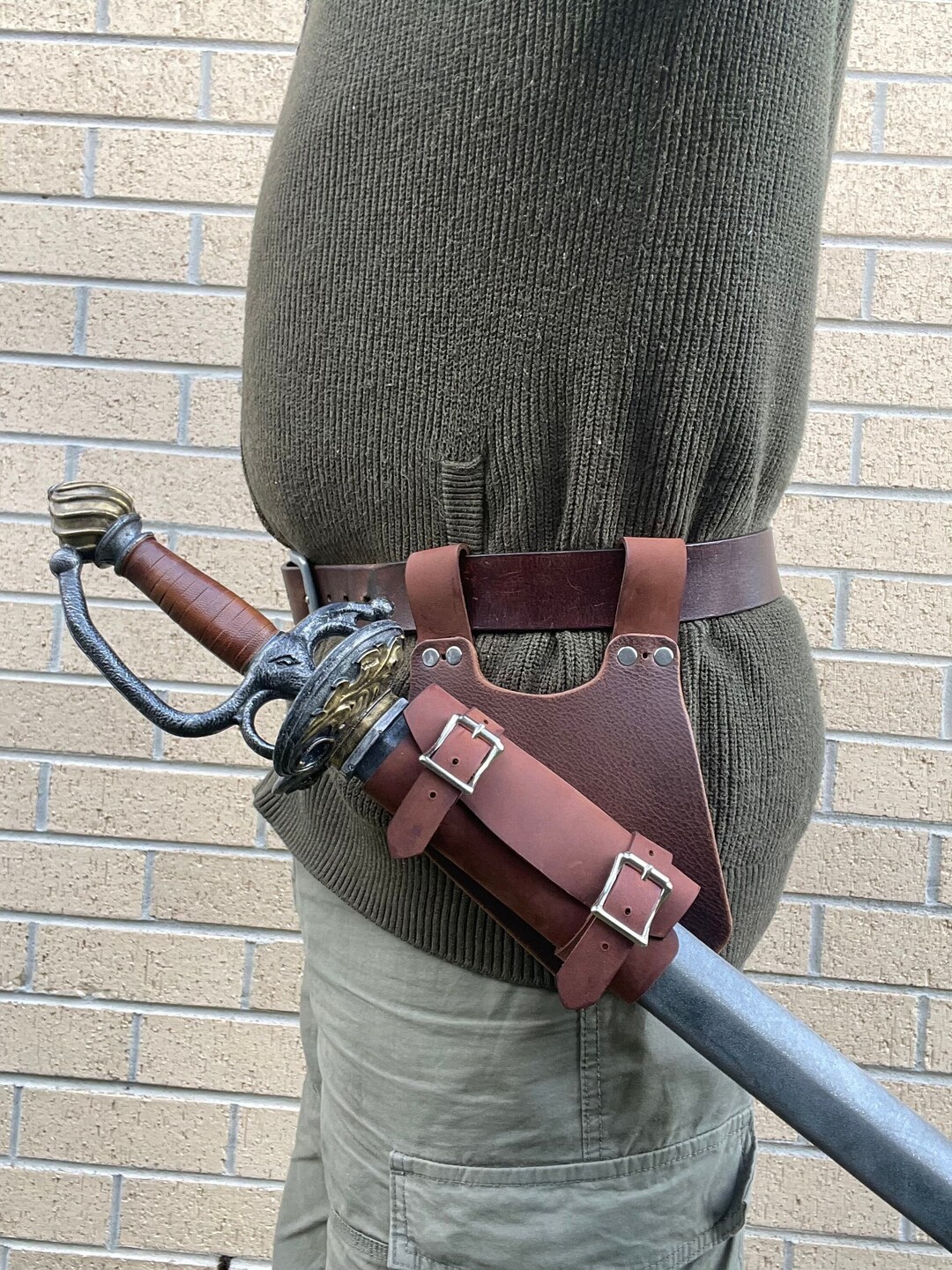 Adjustable Leather Sword Frog made to Order - Etsy