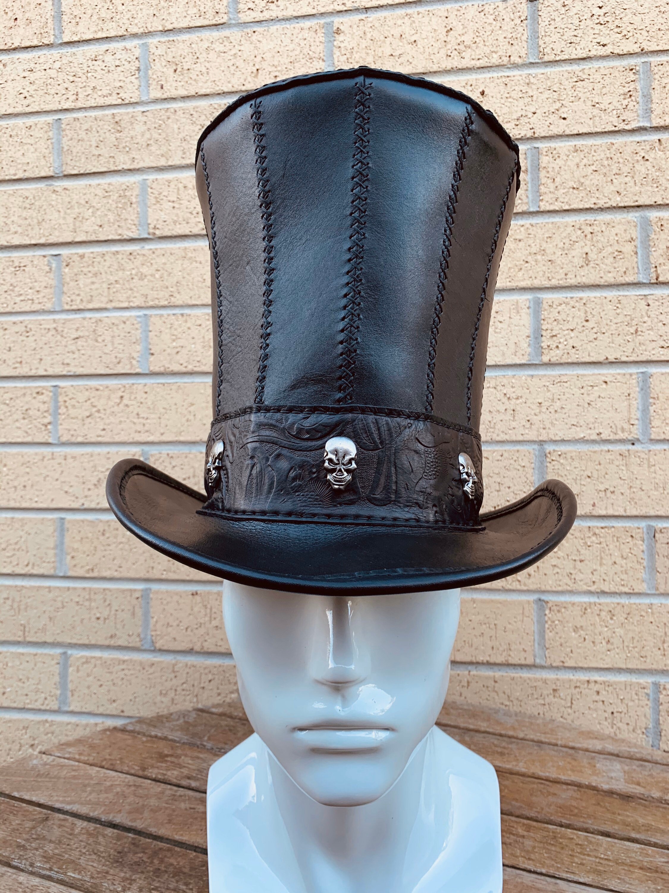 Leather Voodoo Top Hat made to Order - Etsy