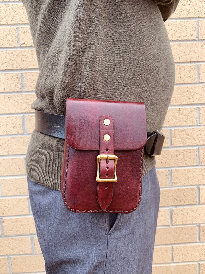 Buckled Leather Pouch (made to Order) - Etsy