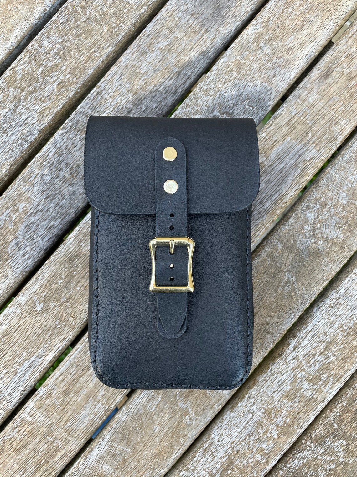 Buckled Leather Pouch made to Order - Etsy