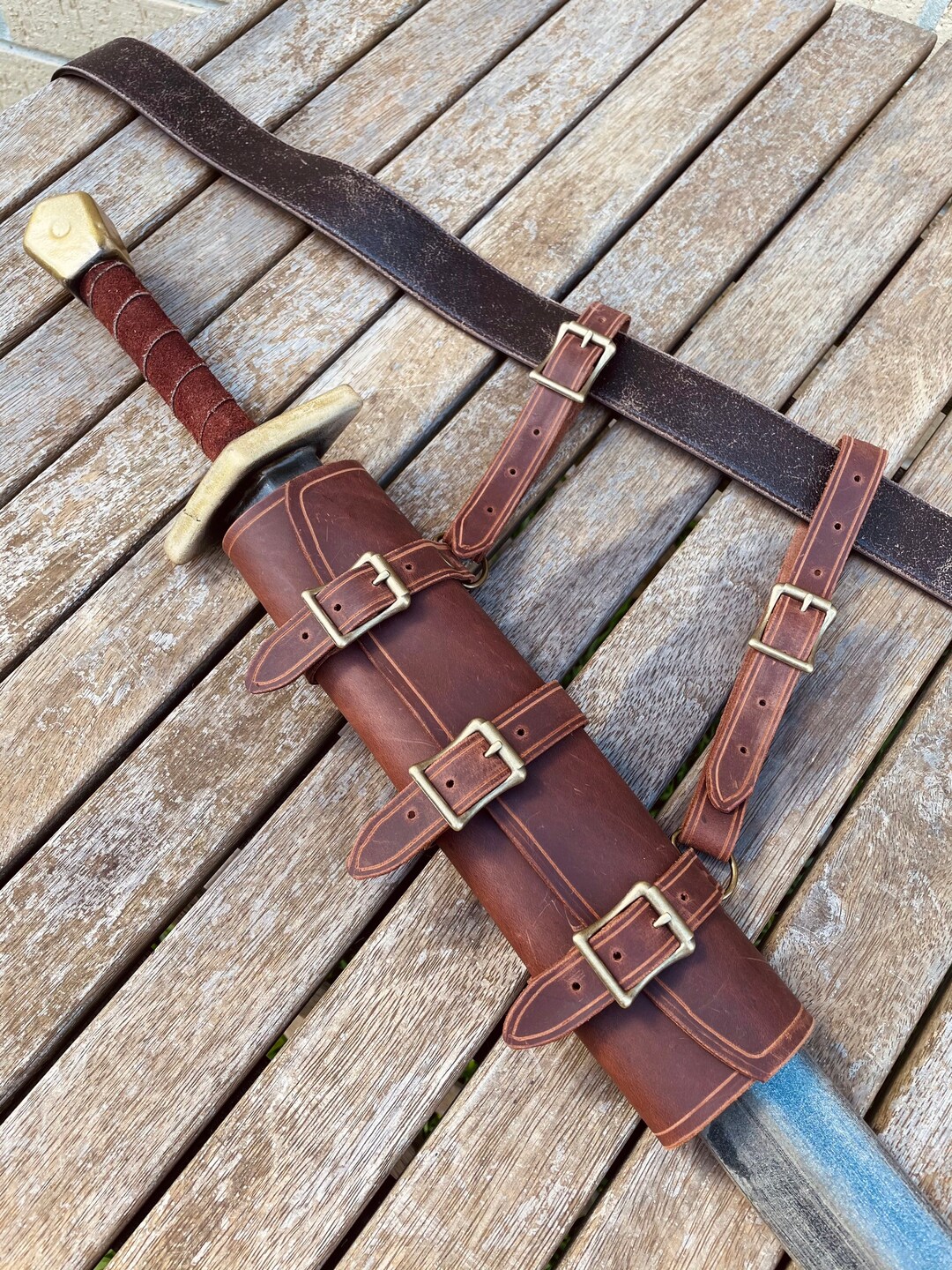 Adjustable Leather Sword Frog (made to Order) - Etsy