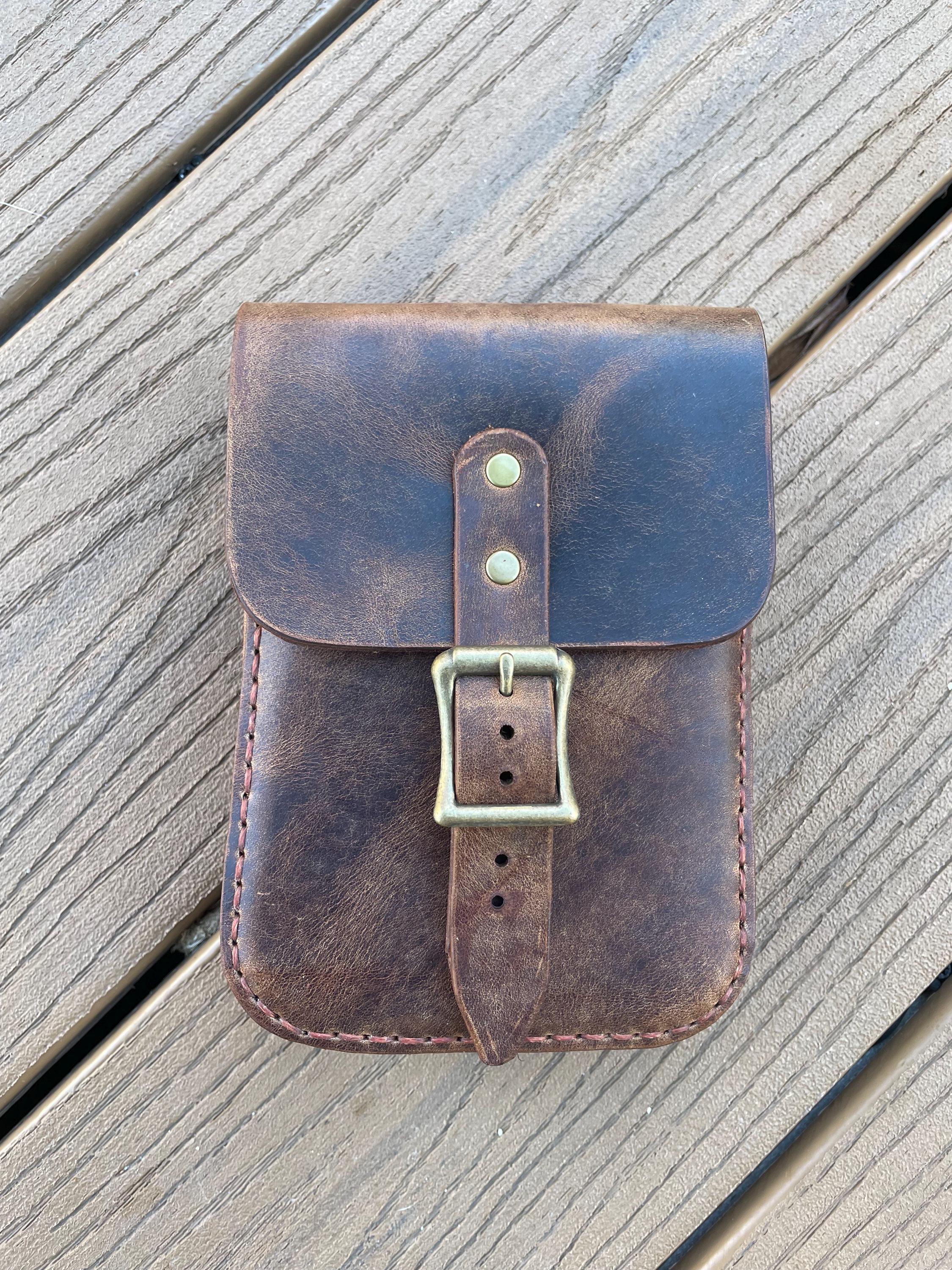 Buckled Leather Pouch (made to Order) - Etsy