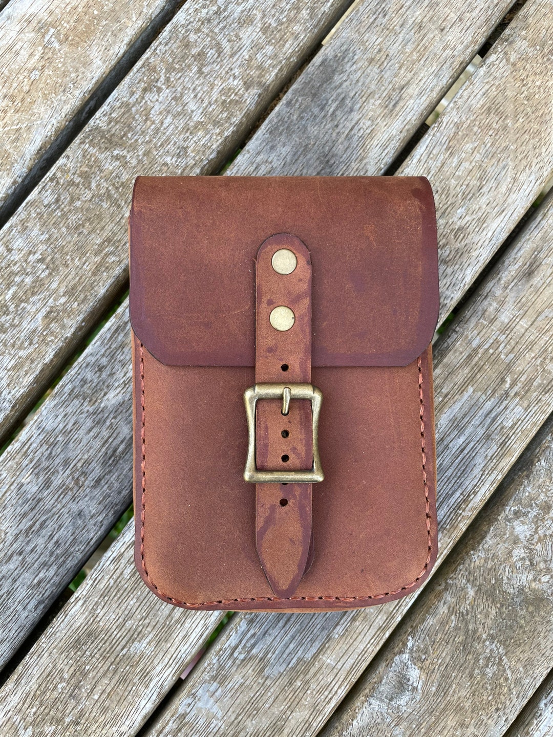 Buckled Leather Pouch made to Order - Etsy